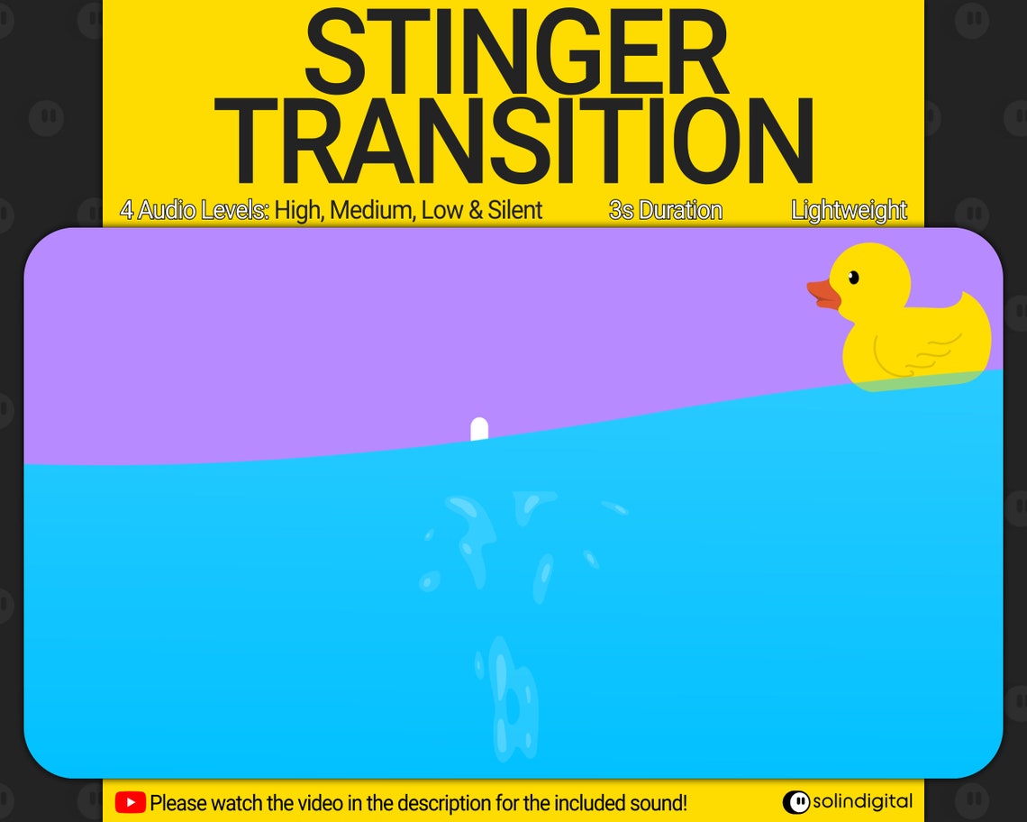 Rubber Duck Stinger Transitions, Animated Twitch Overlays With Sound ...