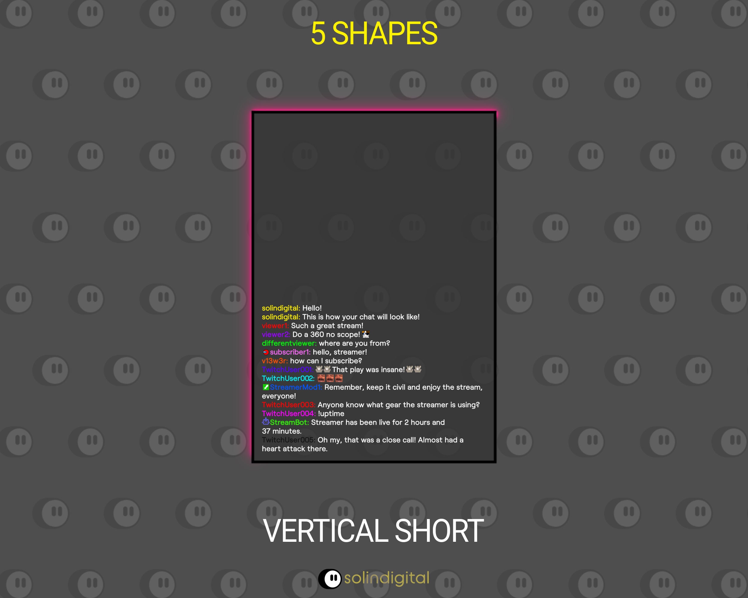 Rotating Light Twitch Chat Box, 2 Layers, 5 Shapes, Animated Cute Neon ...