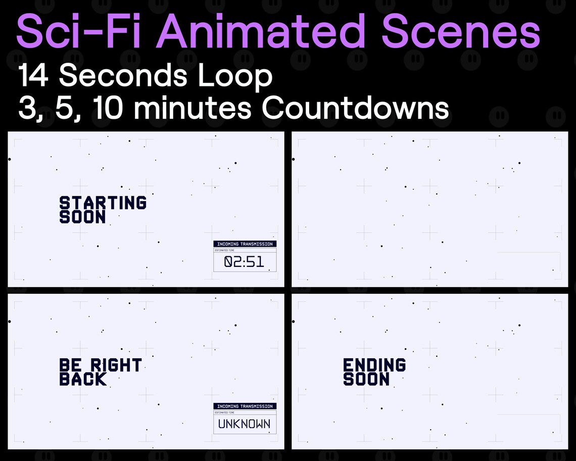 Sci-fi Animated Scenes With Countdowns, BRB, Be Right Back, Starting ...