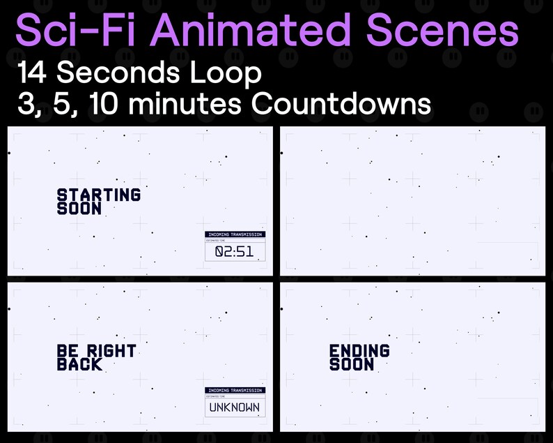 Sci-fi Animated Scenes With Countdowns, BRB, Be Right Back, Starting ...
