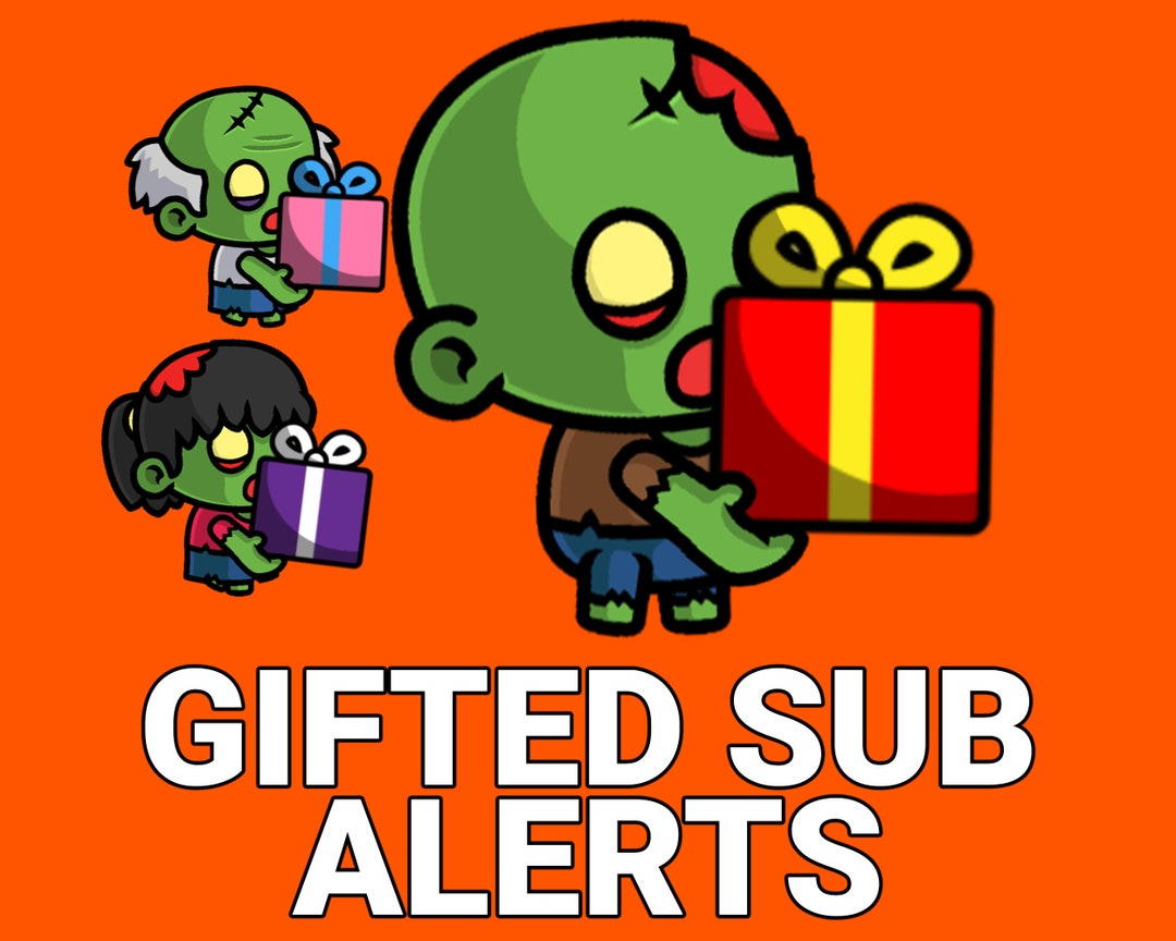 Chibi Zombies Gifted Subscriber Alerts for Twitch Streams, Cute Spooky Halloween Cartoon DBD ...