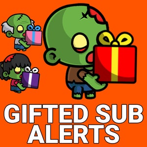 Chibi Zombies Gifted Subscriber Alerts for Twitch Streams, Cute Spooky ...