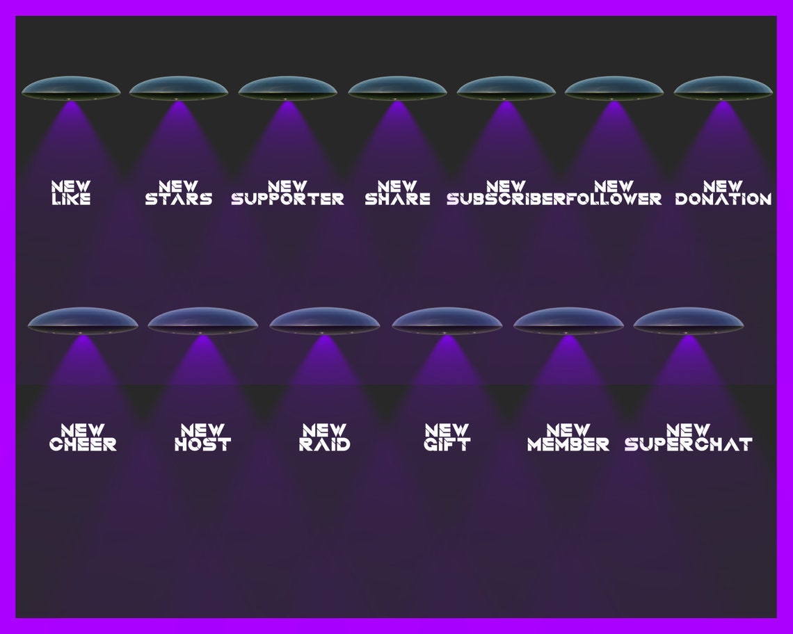UFO Animated Alerts for Twitch Streams Spooky Alien Alert - Etsy