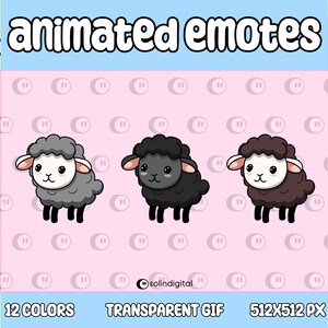 Fluffy Sheep Animated Emotes, 12 Colors, Cute Kawaii Chibi Lamb Vtuber ...