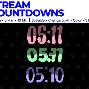 Water Stream Countdown, Stream Starting Timer With 3 Fonts, 3, 5 and 10 ...