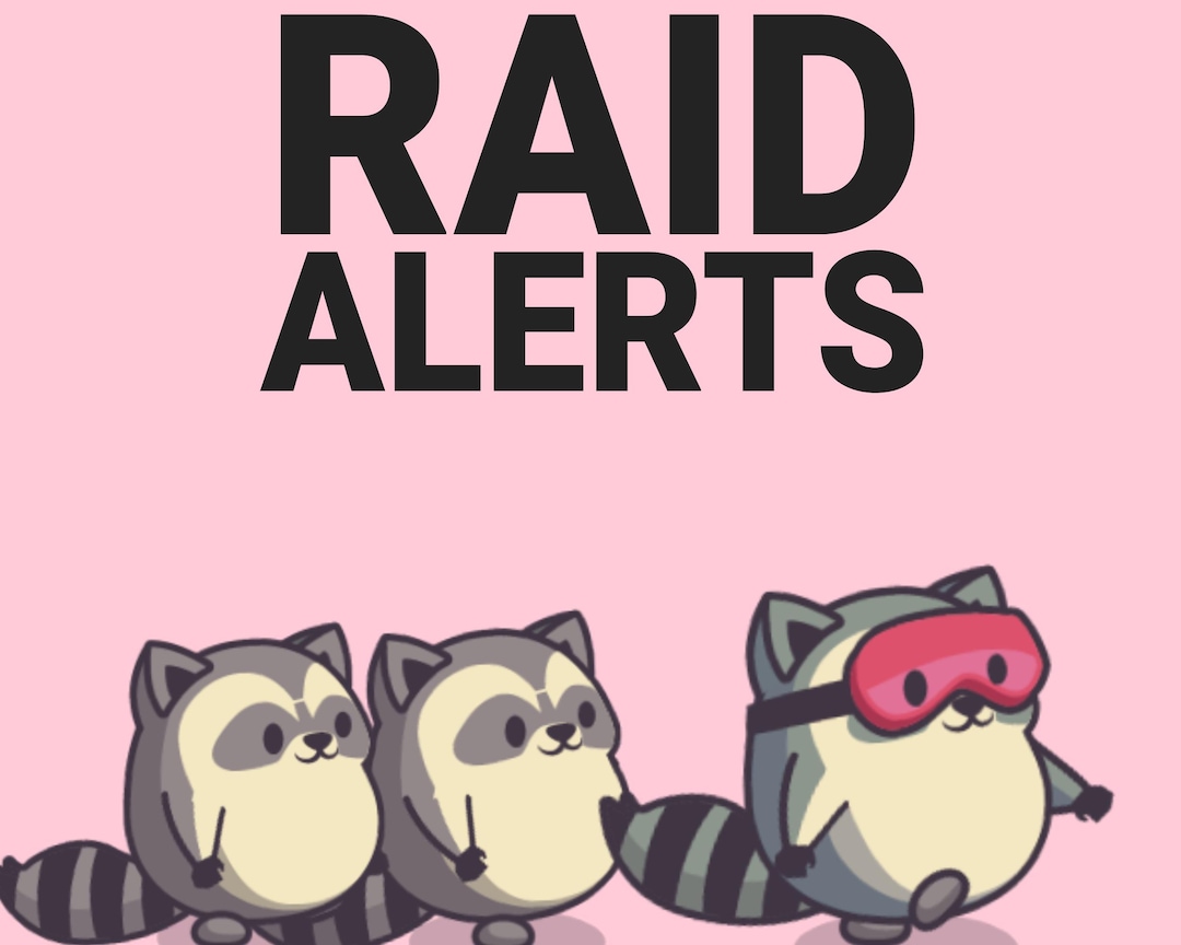 Raccoons Raid Alerts, Cute Chibi Host Kawaii Trash Cat Funny Animal ...