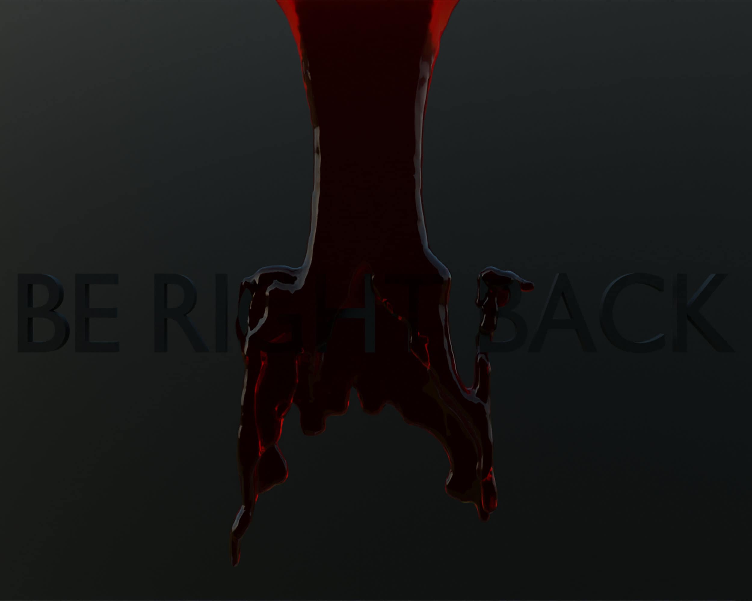 Blood Be Right Back Screen, BRB Animated Scene, Spooky Horror Halloween ...