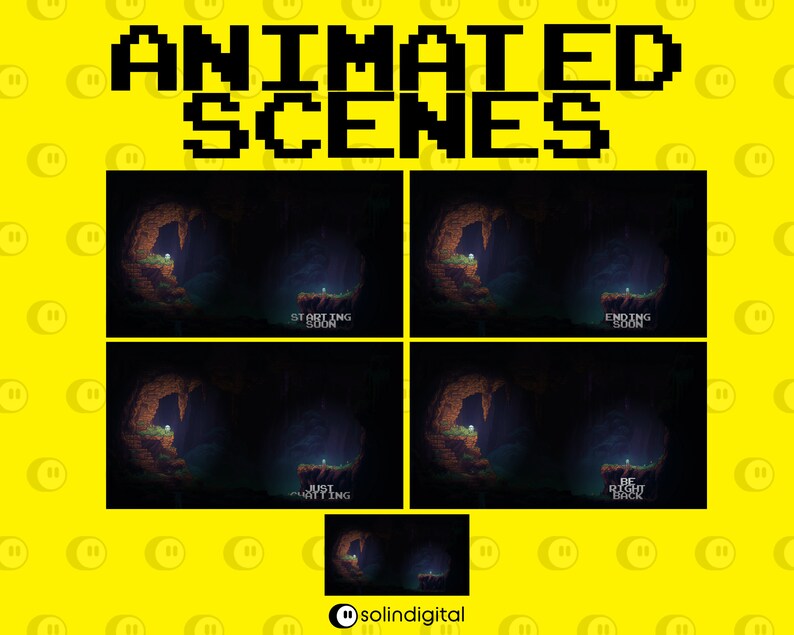 Pixel Cave Animated Scenes BRB Be Right Back Starting Soon - Etsy