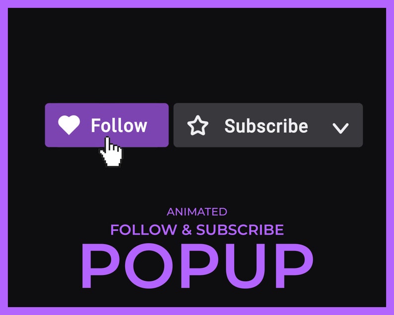 Animated Twitch Follow and Subscribe Pop-up Overlays Dark - Etsy