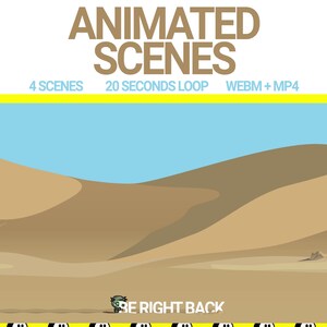Mummy in a Desert Animated Scenes, BRB, Be Right Back, Starting Soon ...