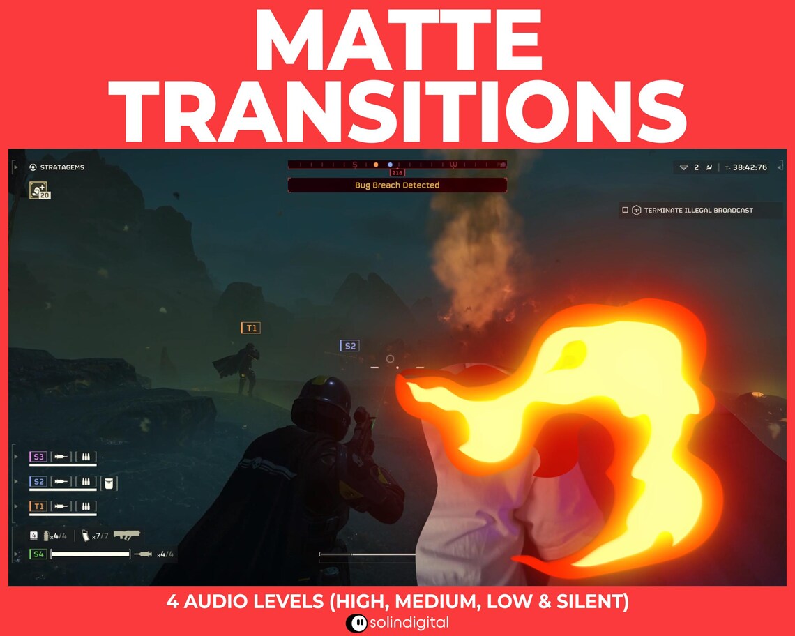 Fire Matte Transitions, Animated Overlays With Sound for Streamers ...
