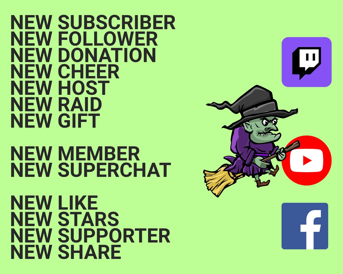 Evil Witch Animated Alerts for Twitch Streams Cute Kawaii - Etsy