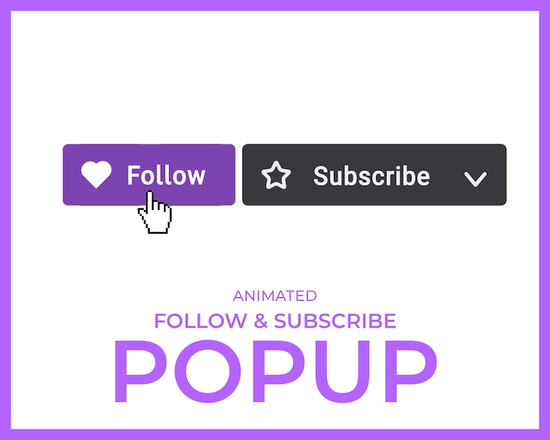 Animated Twitch Follow and Subscribe Pop-up Overlays, Dark Theme ...