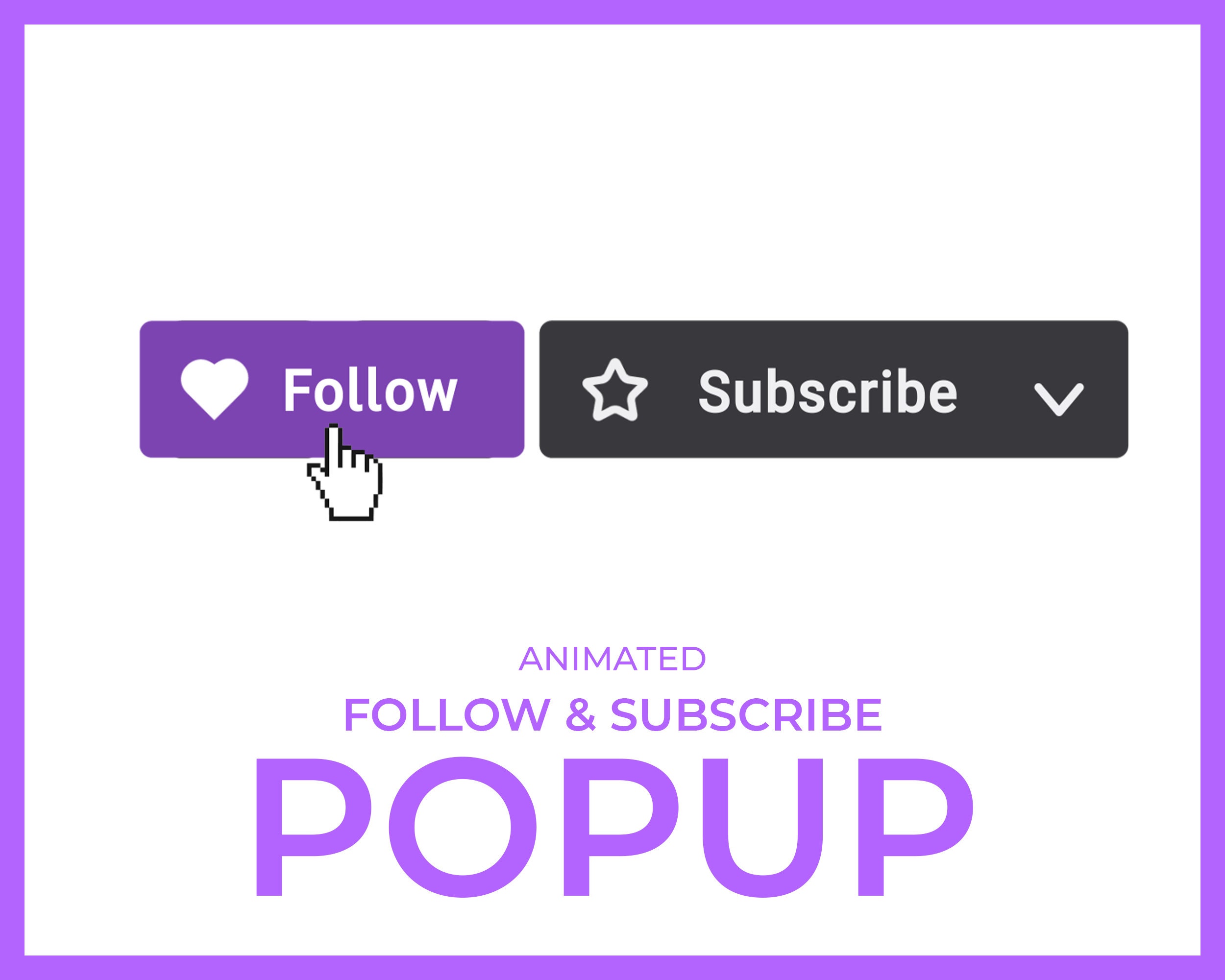 Animated Twitch Follow and Subscribe Pop-up Overlays Dark - Etsy