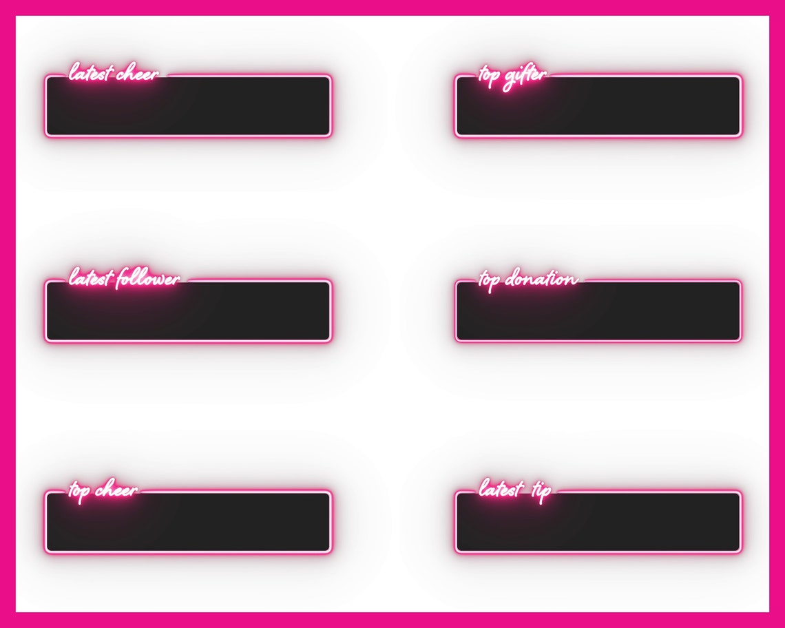 Animated Neon Stream Labels Twitch Labels Latest Follower - Etsy Ireland