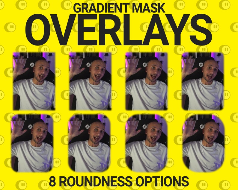 Transparent Gradient Mask Overlays, Fading Camera Borders for Streaming ...