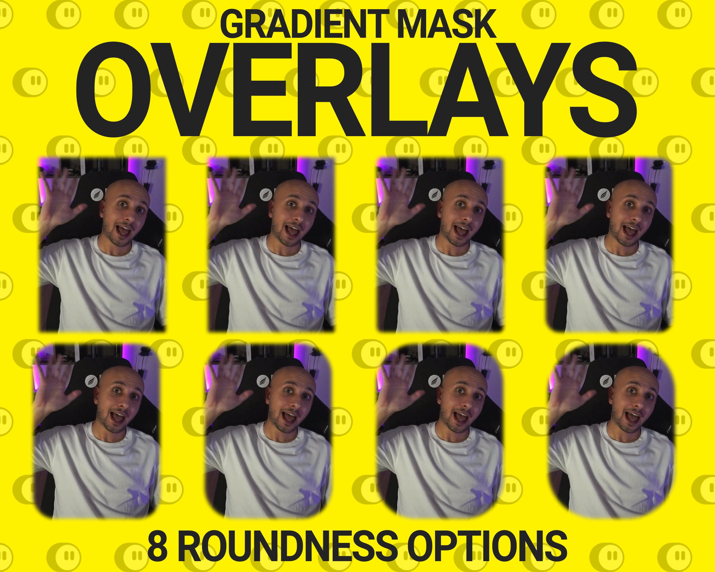 Transparent Gradient Mask Overlays, Fading Camera Borders for Streaming ...