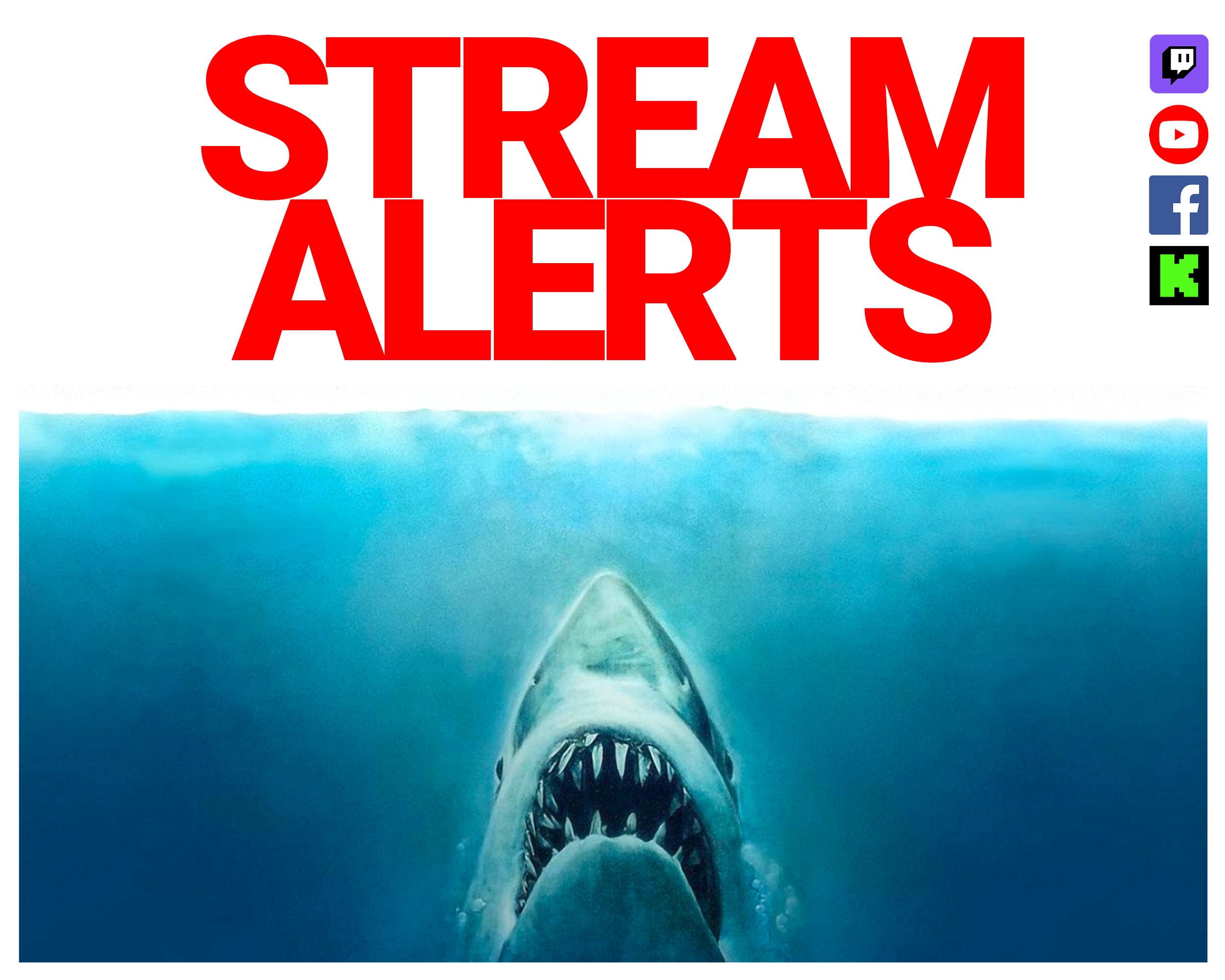 Shark Stream Alerts Jaws Overlays for Twitch Youtube Kick - Etsy