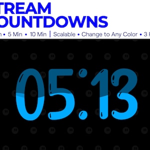 Water Stream Countdown, Stream Starting Timer With 3 Fonts, 3, 5 and 10 ...