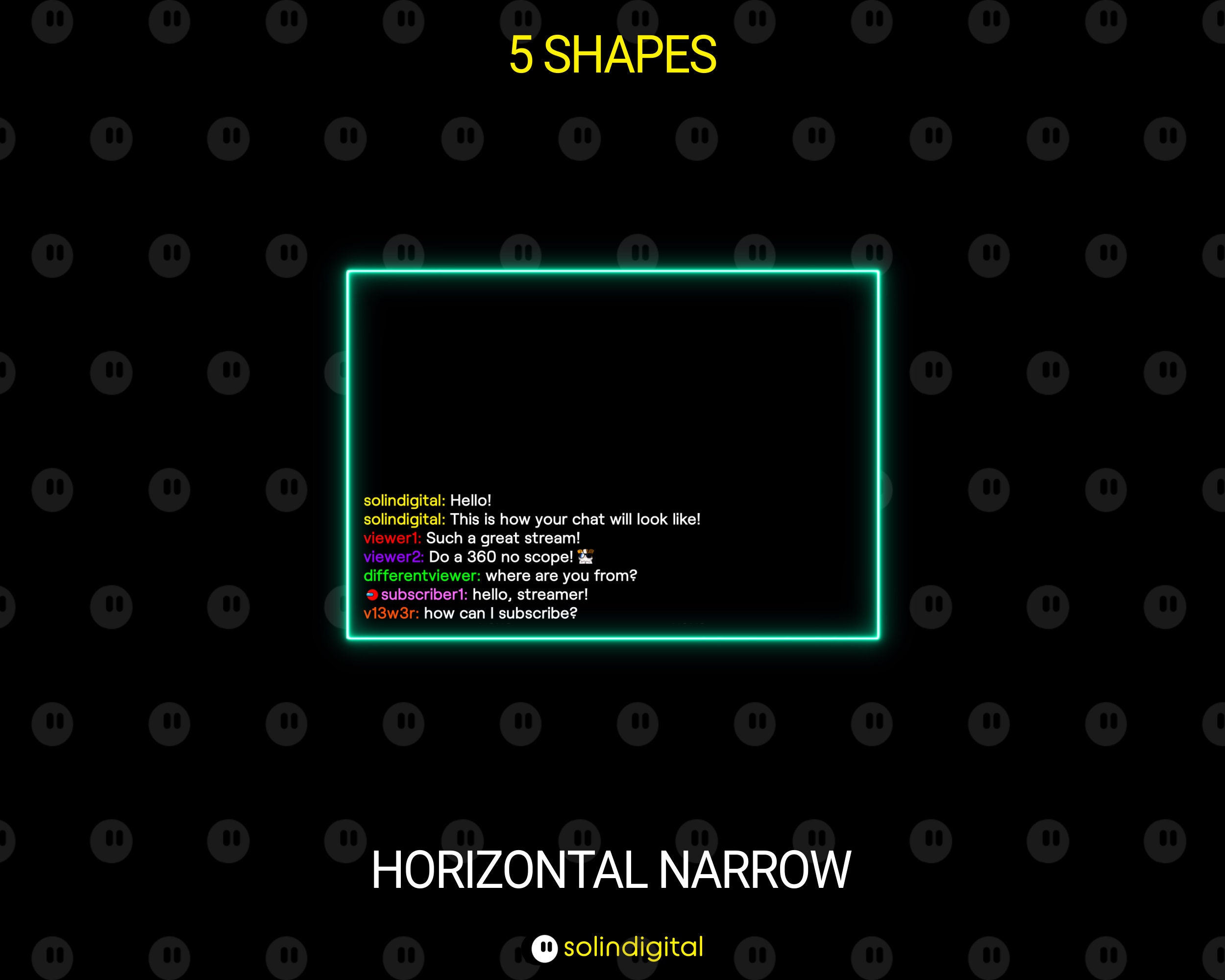 Neon Twitch Chat Box, 2 Layers, 5 Shapes, Animated and Static Retro ...