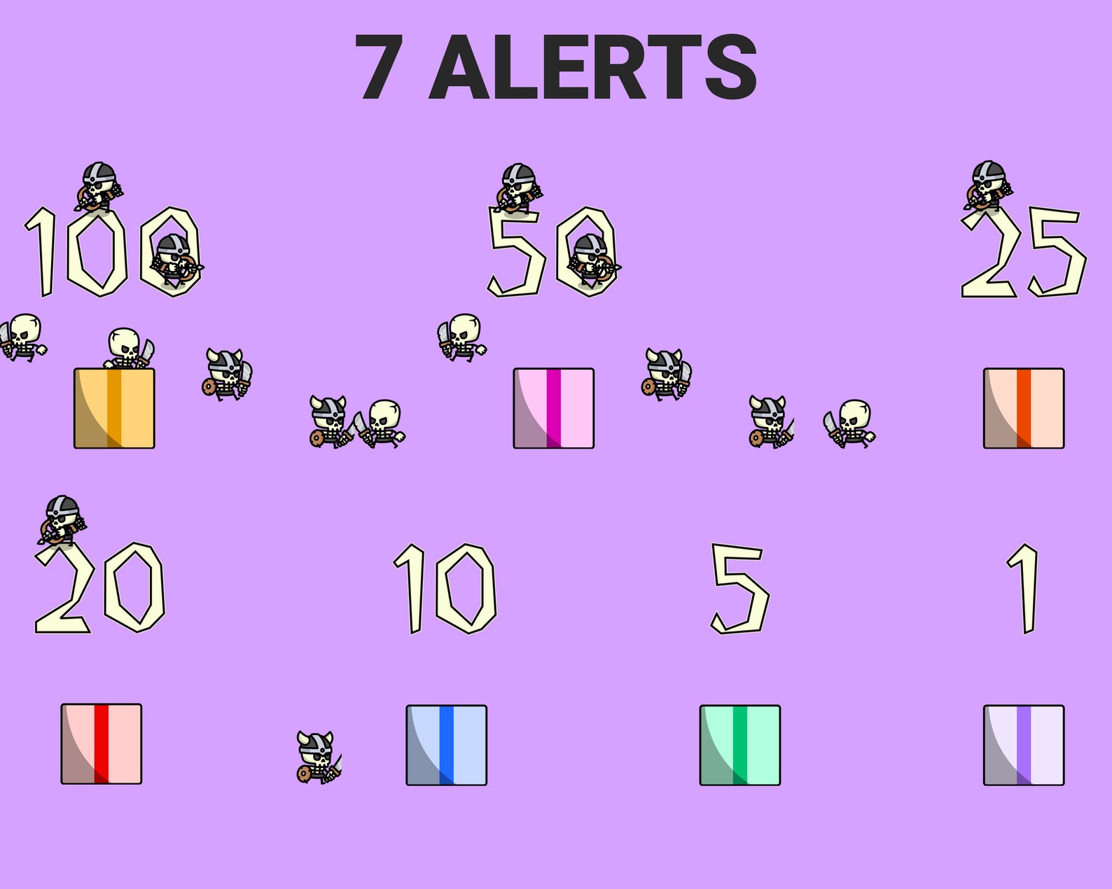 Tiny Skeletons Gifted Subscriber Alerts for Twitch Streamers, Chibi ...