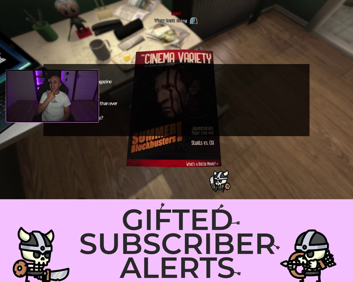Tiny Skeleton Gifted Sub Alerts for Twitch Streams, Cute Kawaii Chibi ...
