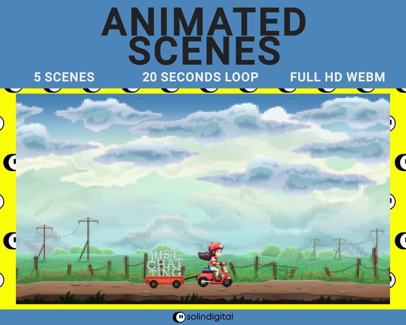 Pixel Field Animated Scenes BRB Be Right Back Starting Soon - Etsy UK
