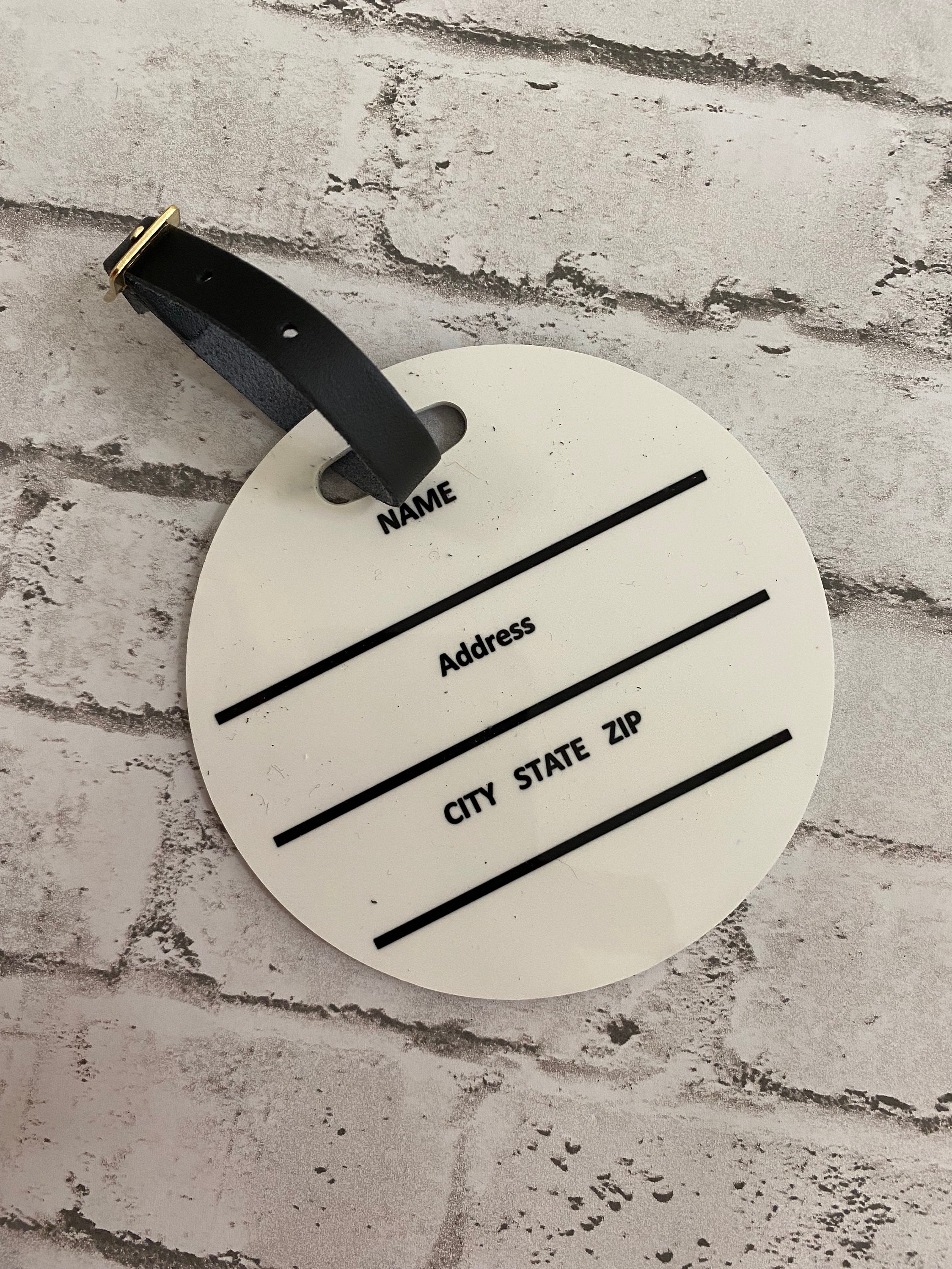 Large 4-inch Round Bag Tag for Suitcase, Sports Bags, Backpacks, Golf ...