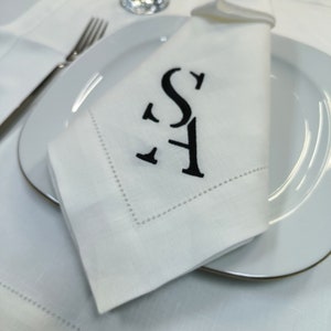 Custom Logo Embroidered Luxury Linen Napkin, Personalized Linen ...
