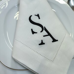 Custom Logo Embroidered Luxury Linen Napkin, Personalized Linen ...