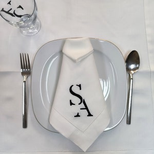 Custom Logo Embroidered Luxury Linen Napkin, Personalized Linen ...