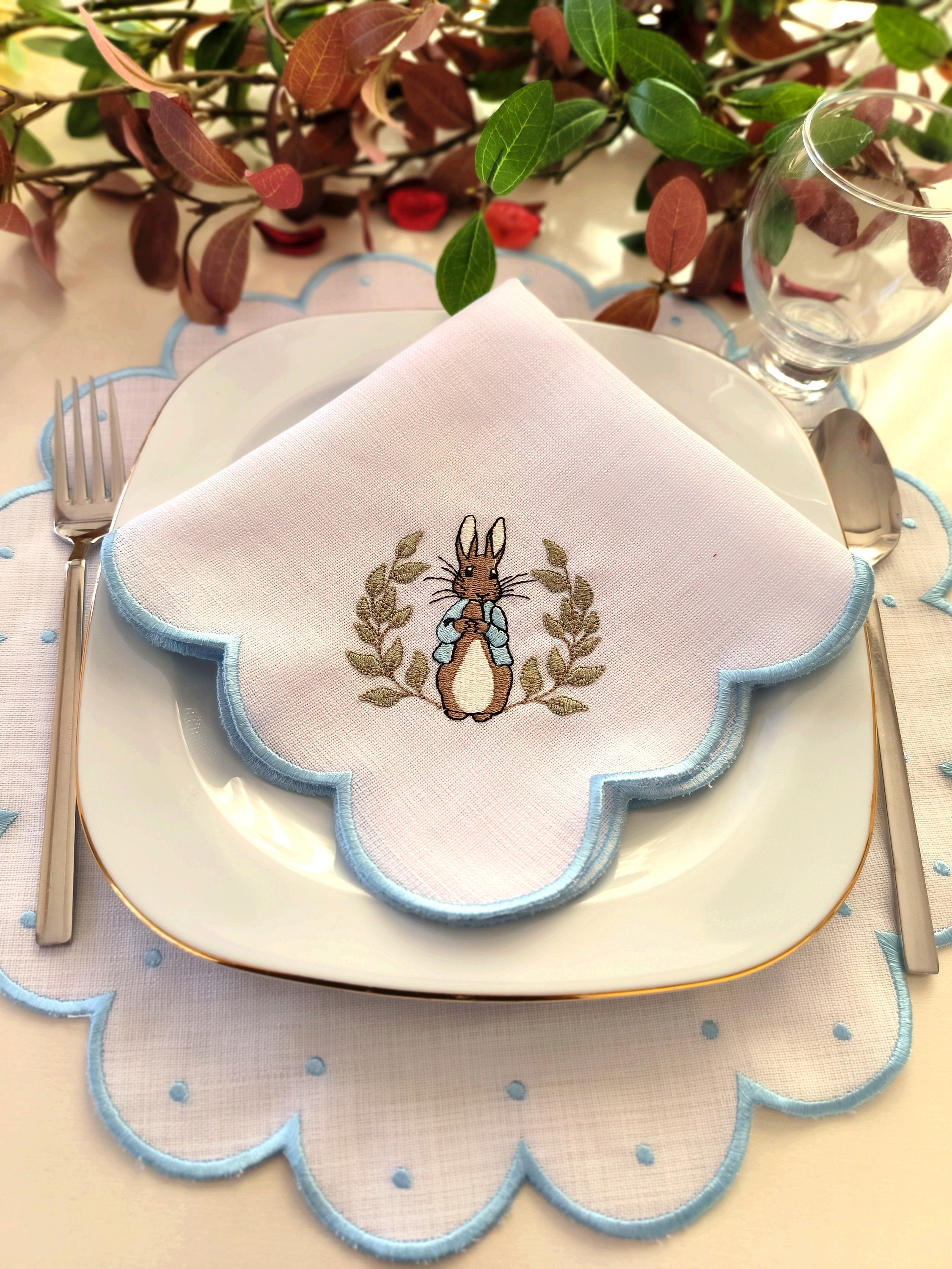 Easter Bunny Linen Napkin Easter Trend Napkins Happy Easter - Etsy