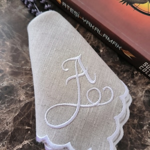 For Your Happy Tears Hankie, Scallop Handkerchief, Bridal Hankie, 11x11 ...