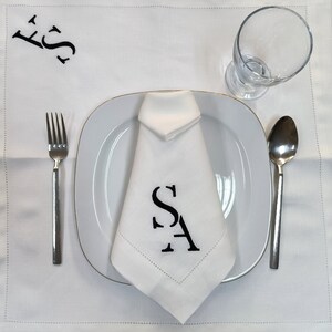 Custom Logo Embroidered Luxury Linen Napkin, Personalized Linen ...