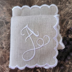 For Your Happy Tears Hankie, Scallop Handkerchief, Bridal Hankie, 11x11 ...