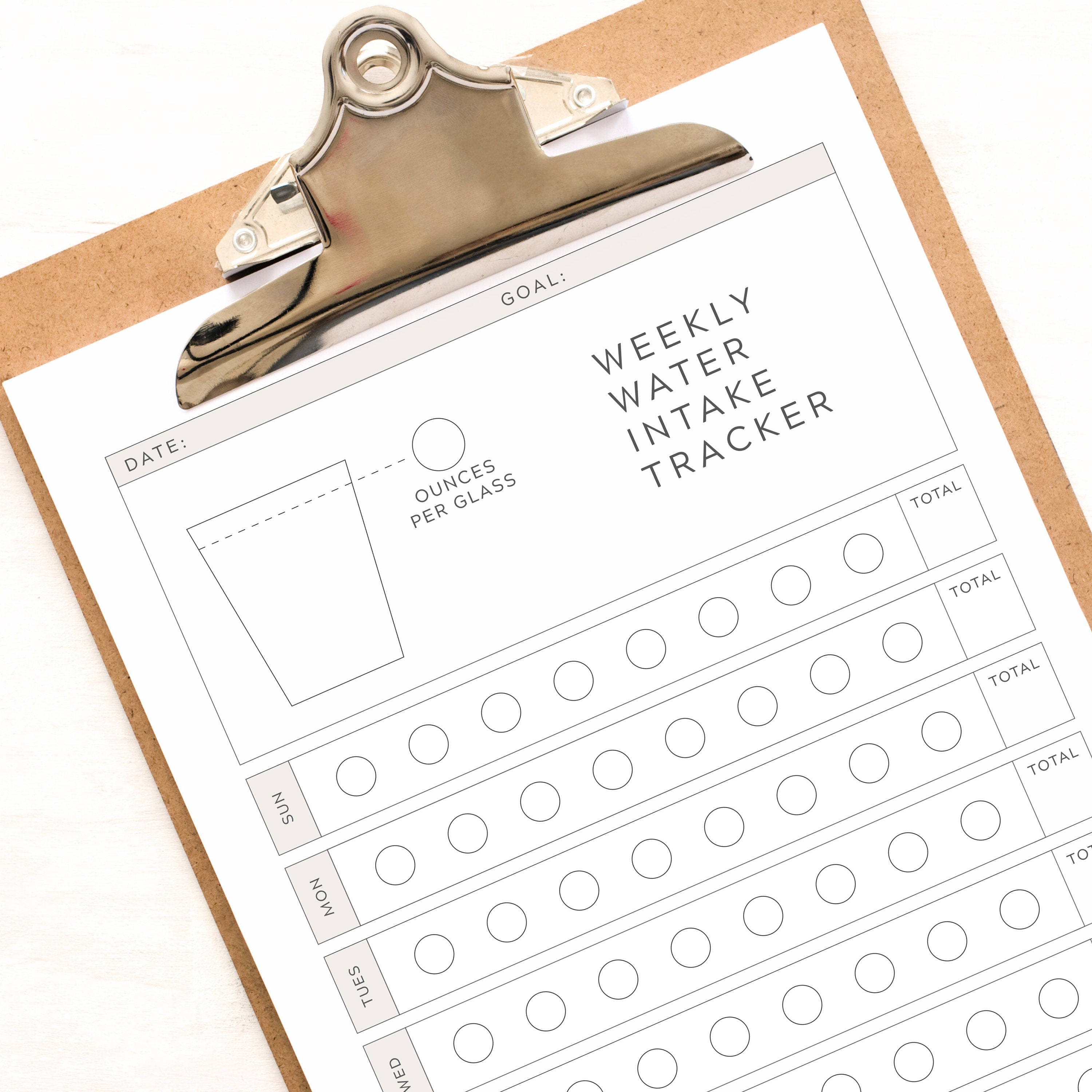 Water Intake PDF Digital Download Fillable Printable - Etsy