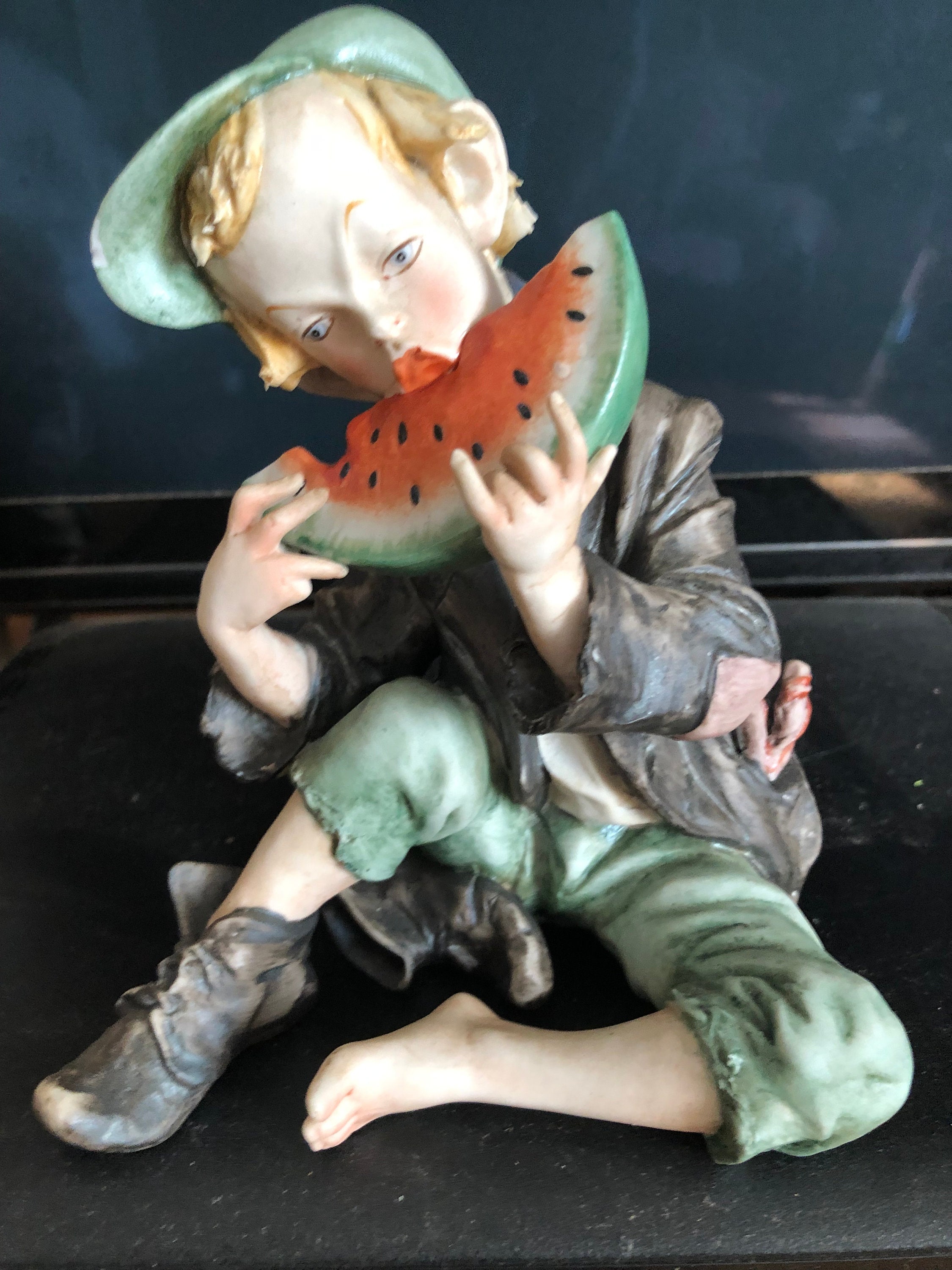 Black Man Eating Watermelon Statue