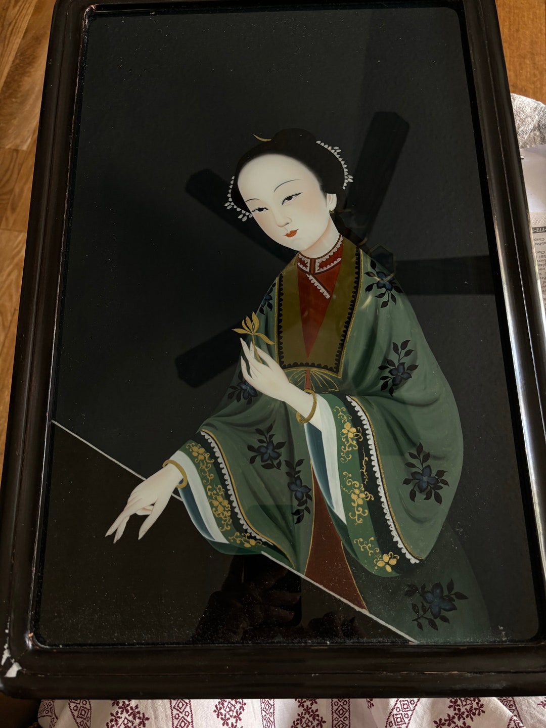 Quing Dynasty Painted Reverse on Glass Quing Dynasty 1900 Century - Etsy