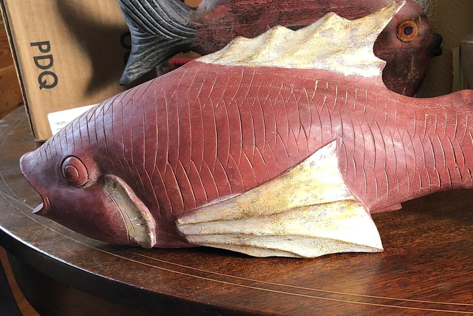 Hand Painted and Carved Wood Koi Fish - Etsy