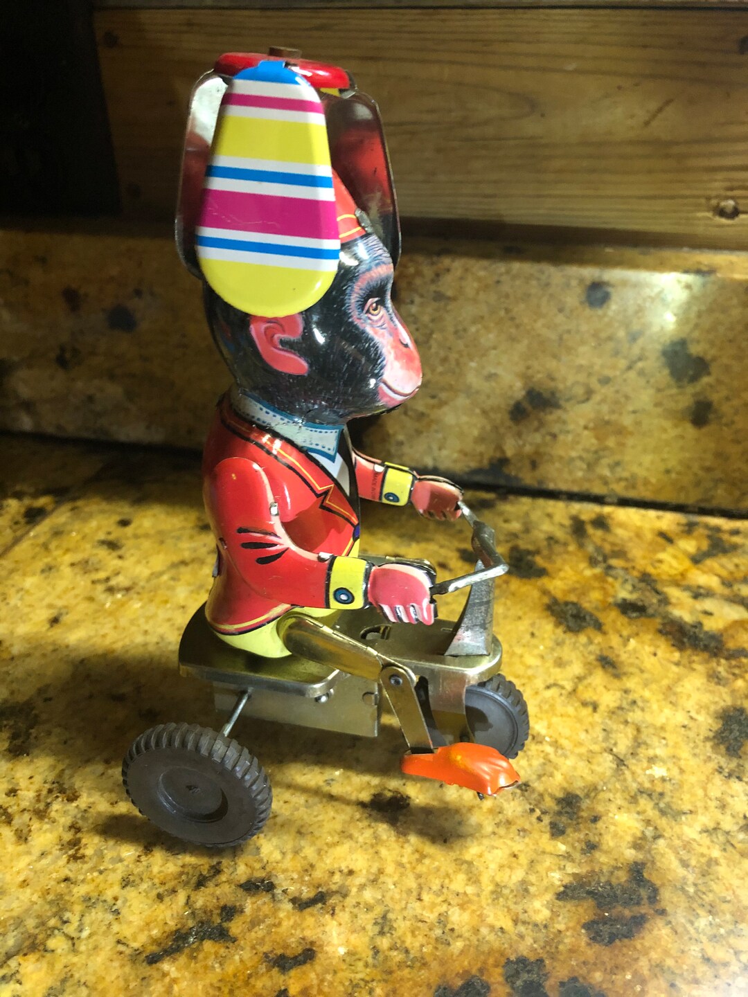 Wind up Tin Toy Monkey on Tricycle - Etsy UK