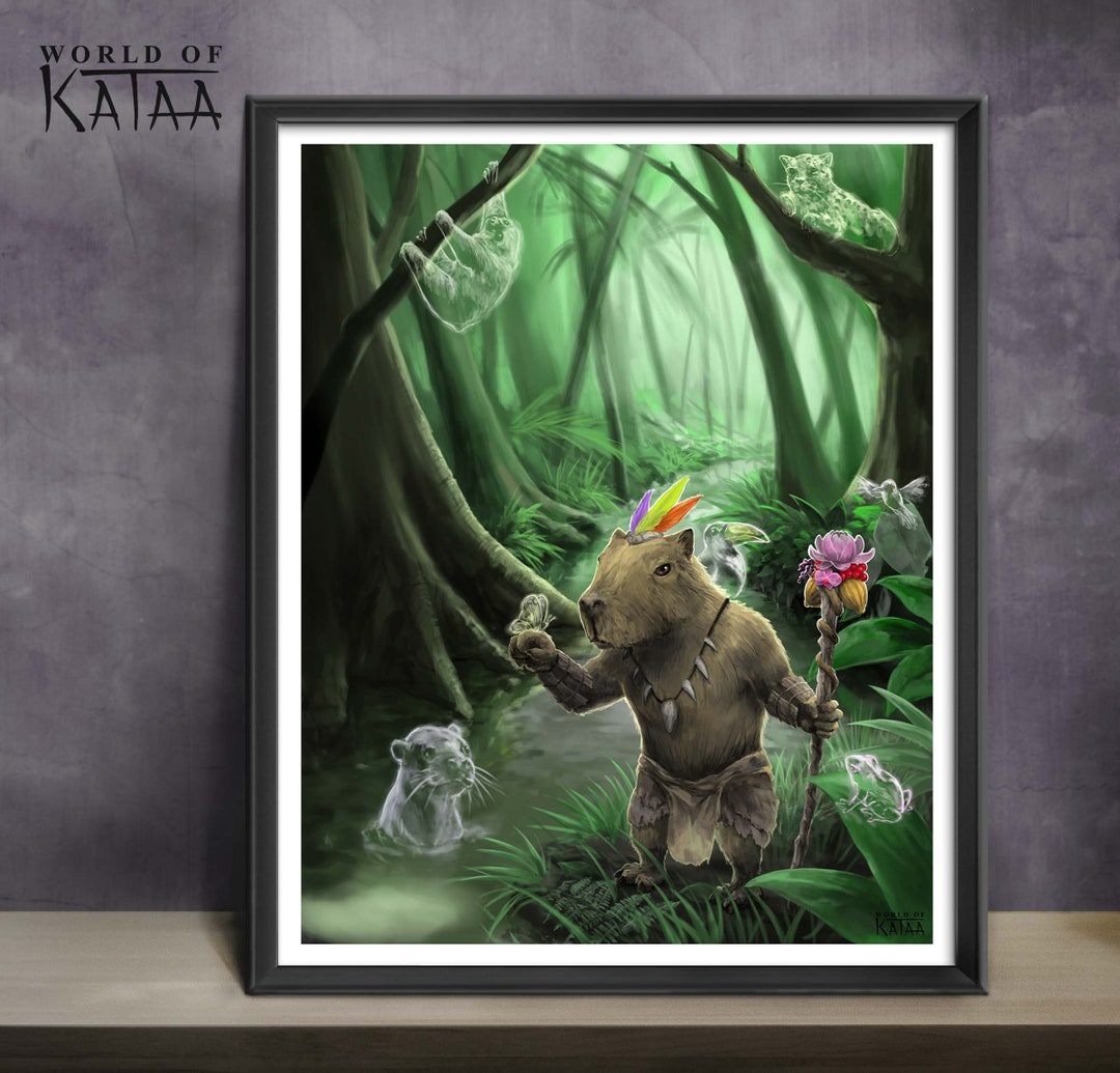 Spirit Druid Capybara Print - Etsy