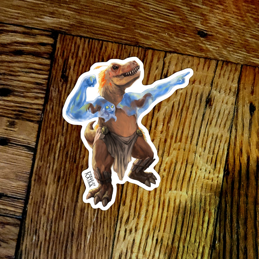Barbarian T-rex Vinyl Sticker - Etsy