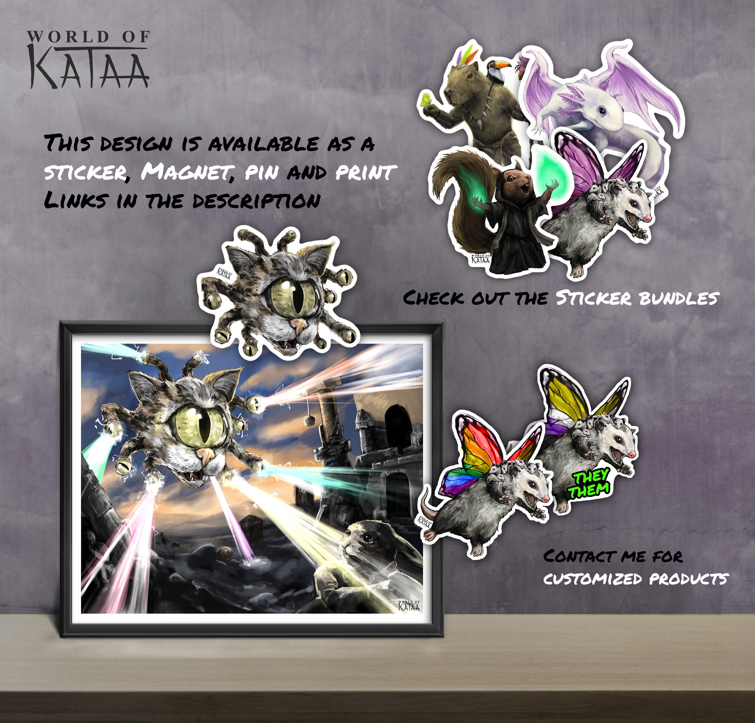 Cat Eye Monster Print - Etsy