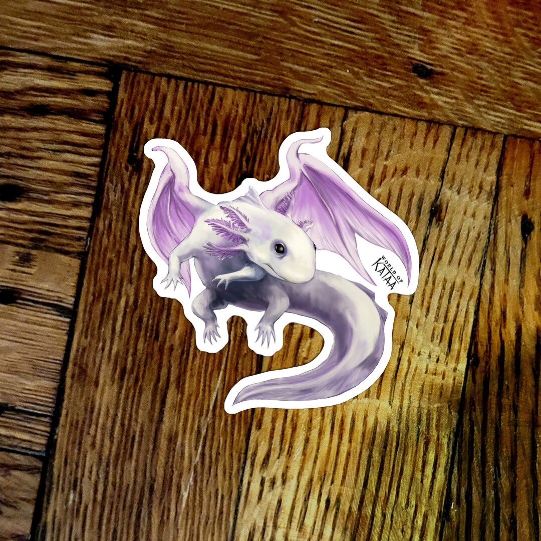 Axolotl Dragon Vinyl Sticker - Etsy