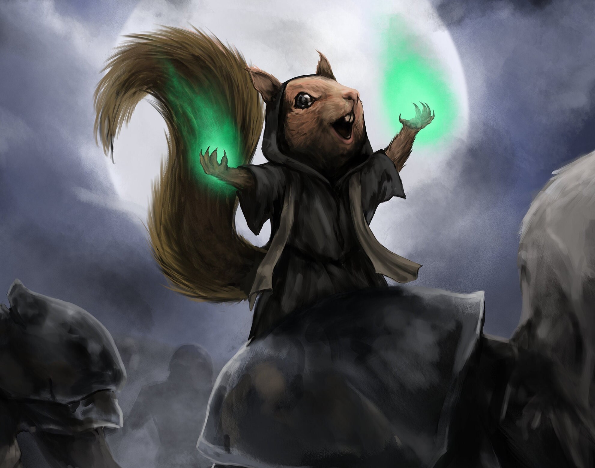 Necromancer Squirrel Print - Etsy