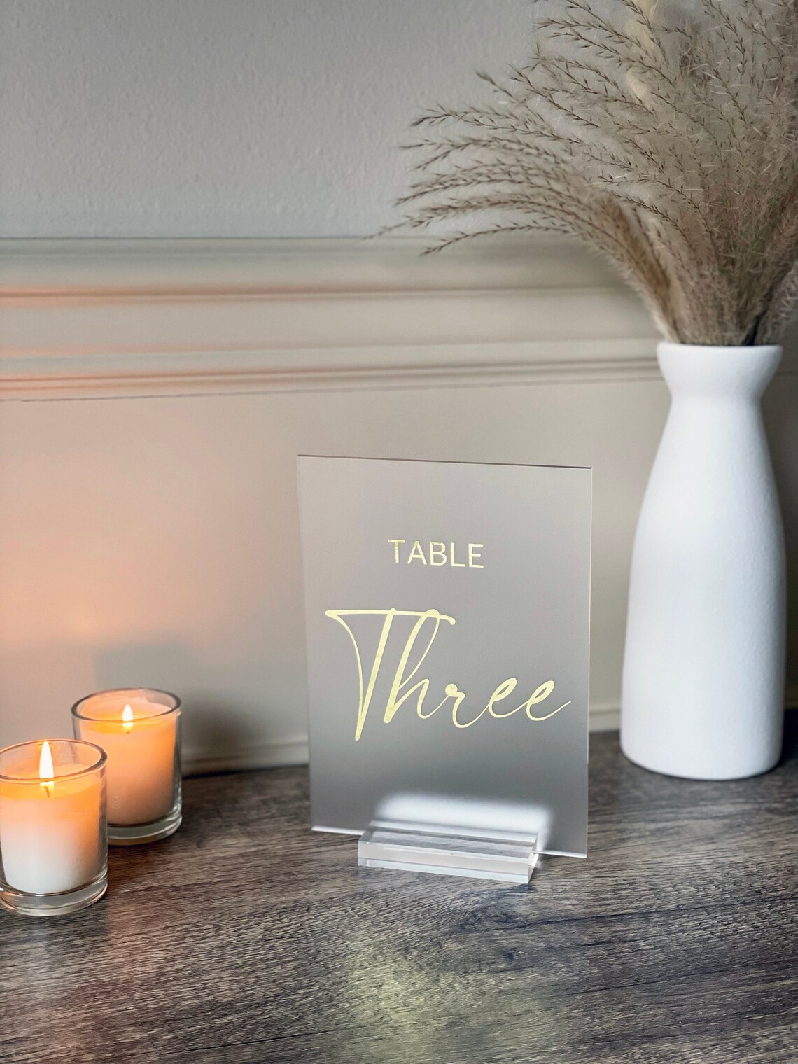 Frosted Acrylic Table Numbers With Stand Gold Table Numbers - Etsy