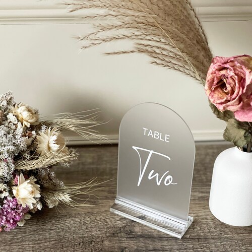 Wedding Table Numbers Frosted Arch Acrylic Table Numbers With - Etsy