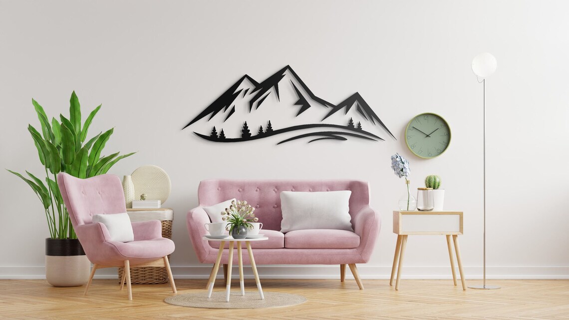 Mountain Dxf, Mountain Silhouette Dxf, Mountain and Trees Dxf, Svg, Eps ...