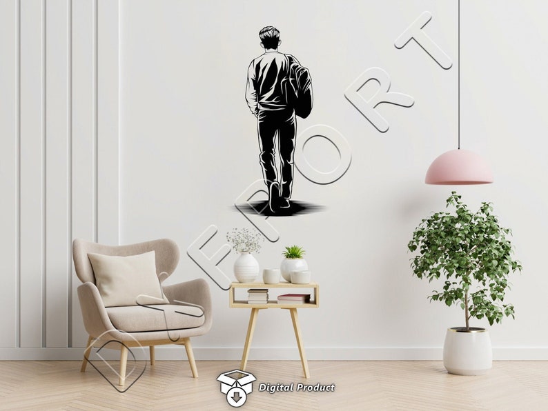 Sad Man Dxf File, Sad Man Silhouette Dxf, Wall Sticker Dxf, Svg, Eps ...