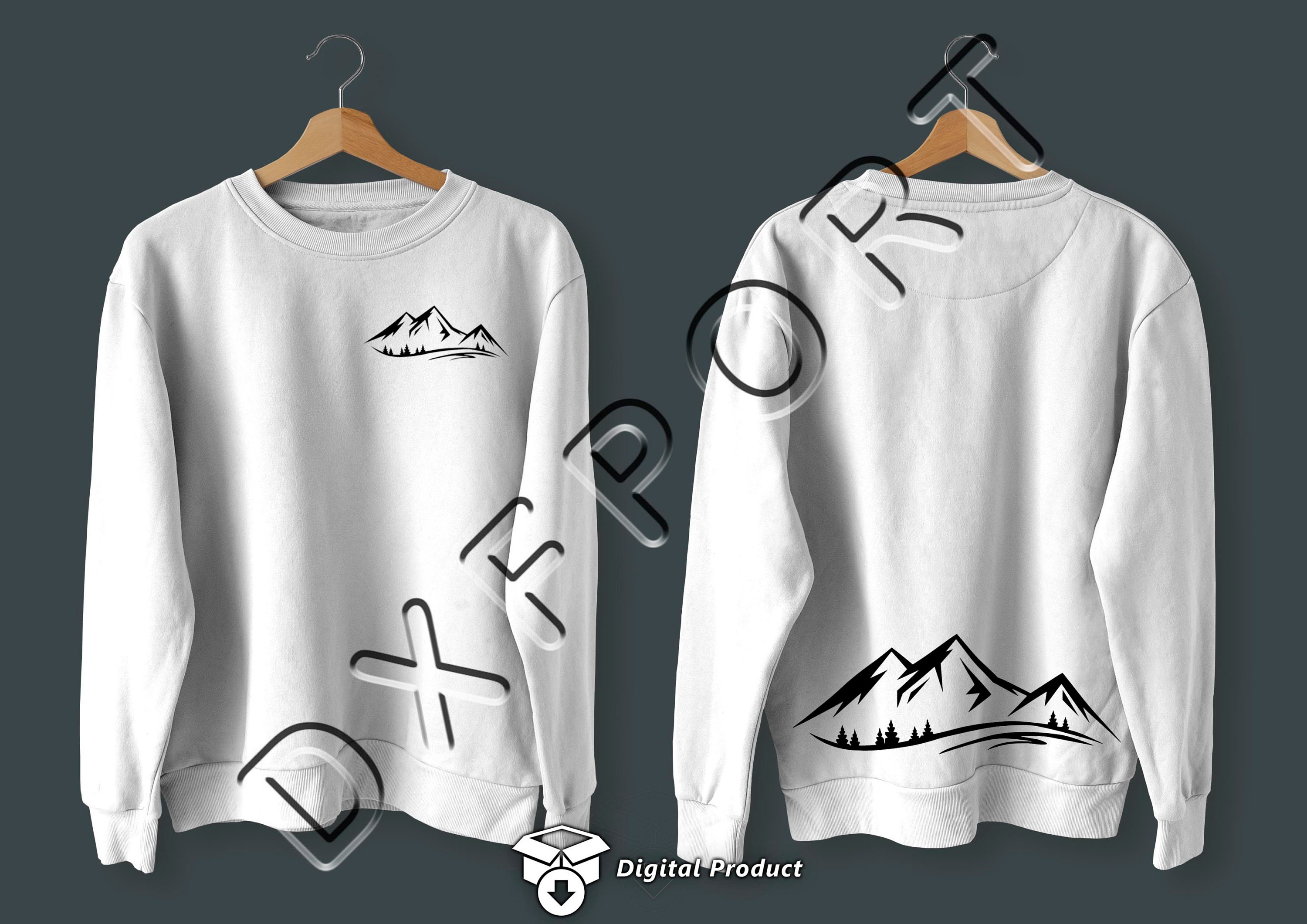 Mountain Dxf, Mountain Silhouette Dxf, Mountain and Trees Dxf, Svg, Eps ...